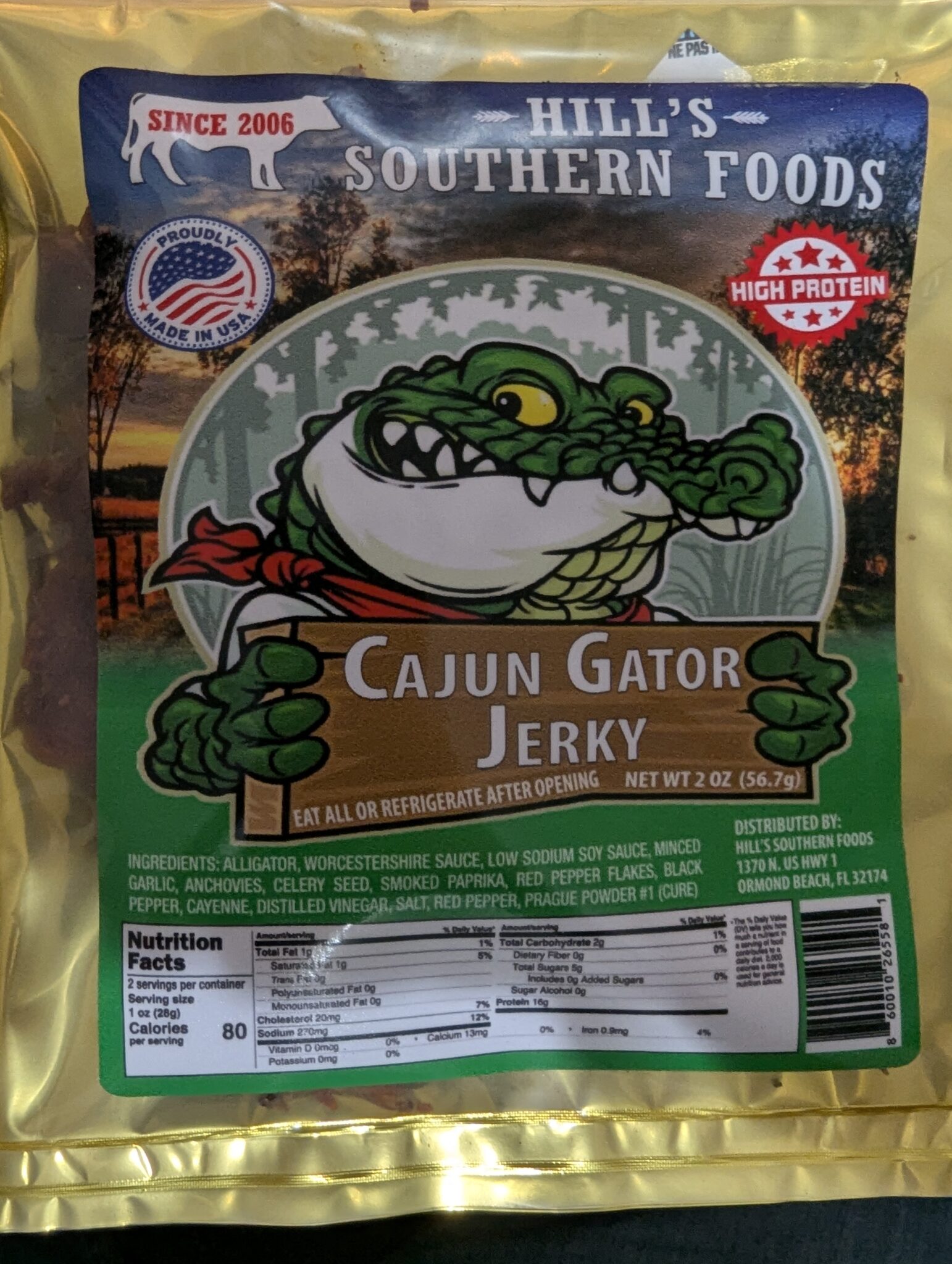 Cajun Gator Jerky - Hills Southern Foods